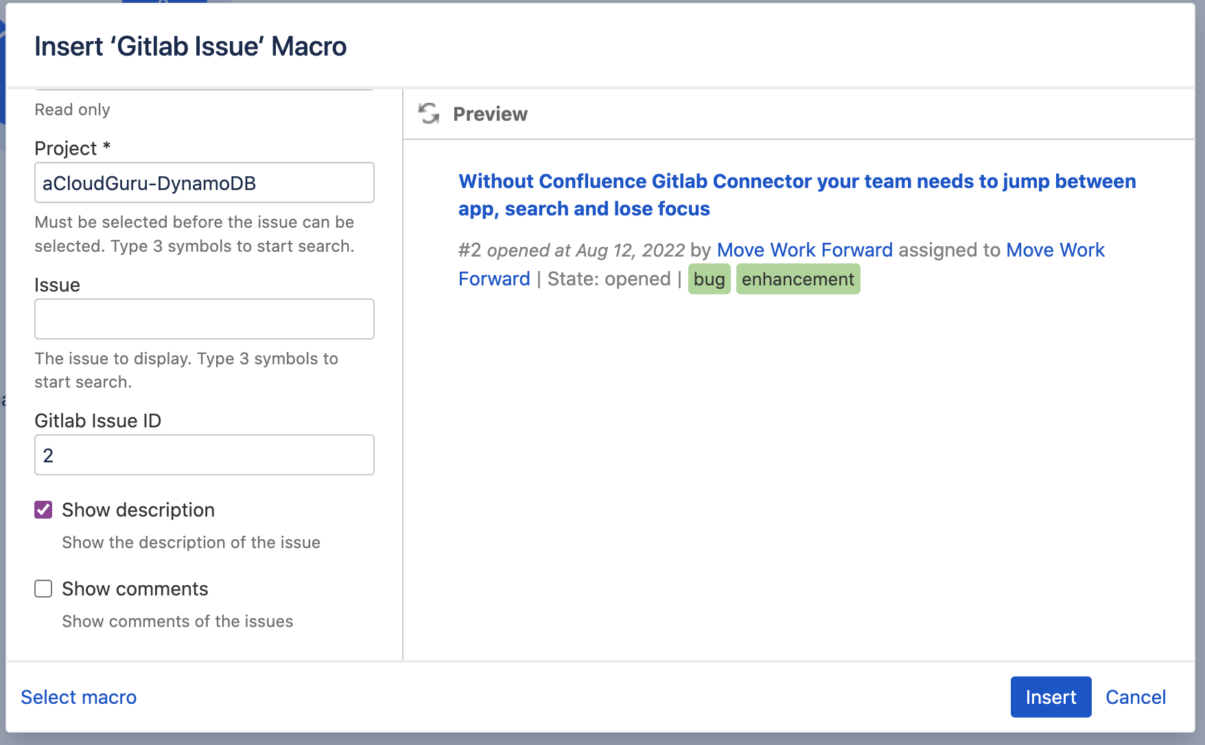 Confluence Gitlab Connector guide