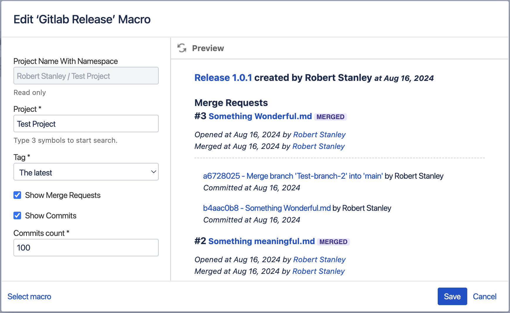 Confluence Gitlab Connector guide