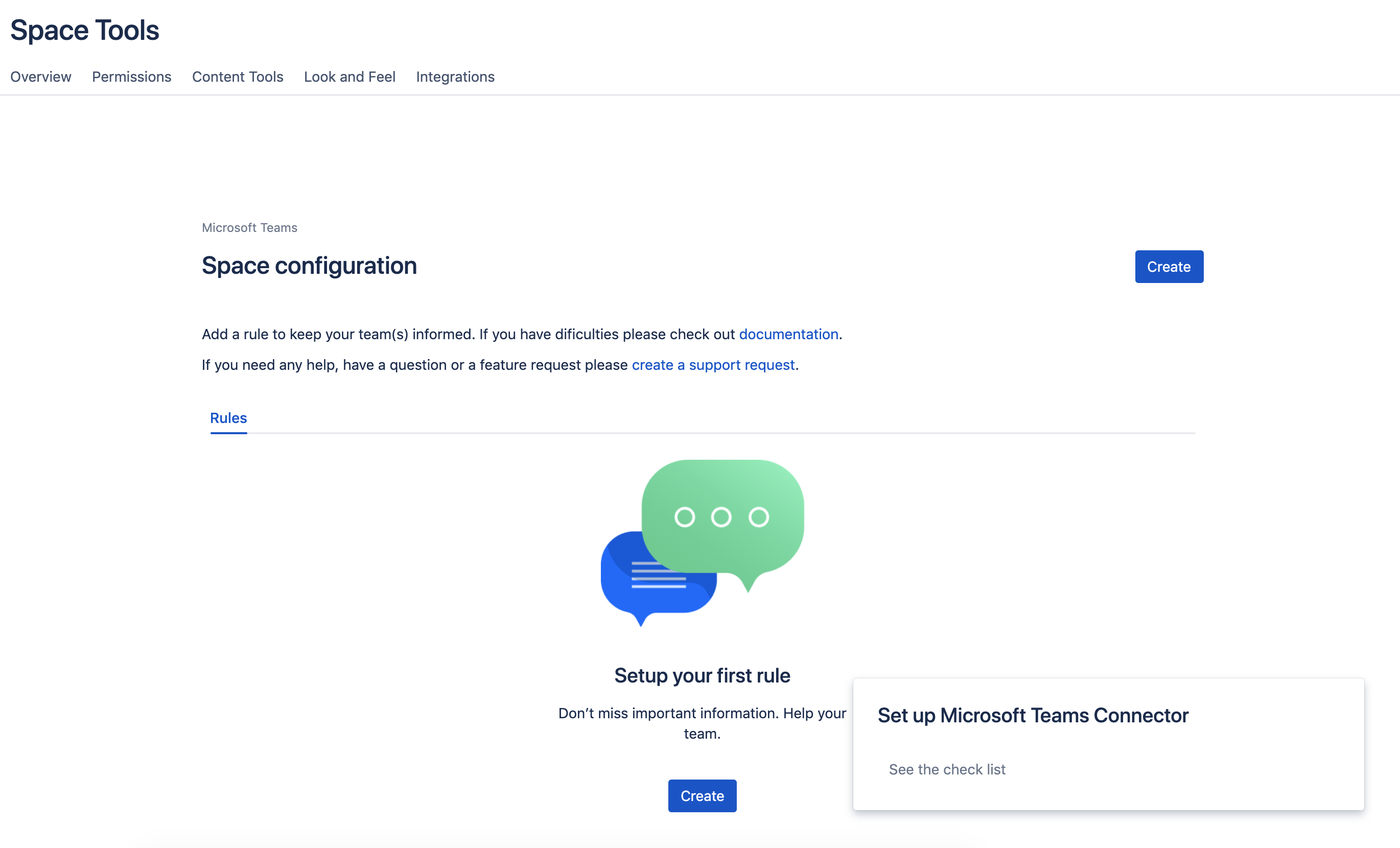 Advanced Microsoft Teams Confluence Connector Space Configuration