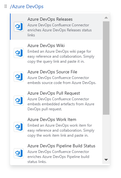 How to add Azure DevOps entities to a Confluence document