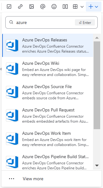 How to add Azure DevOps entities to a Confluence document