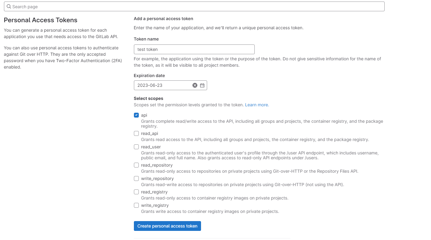 How to generate Access Token in GitLab?