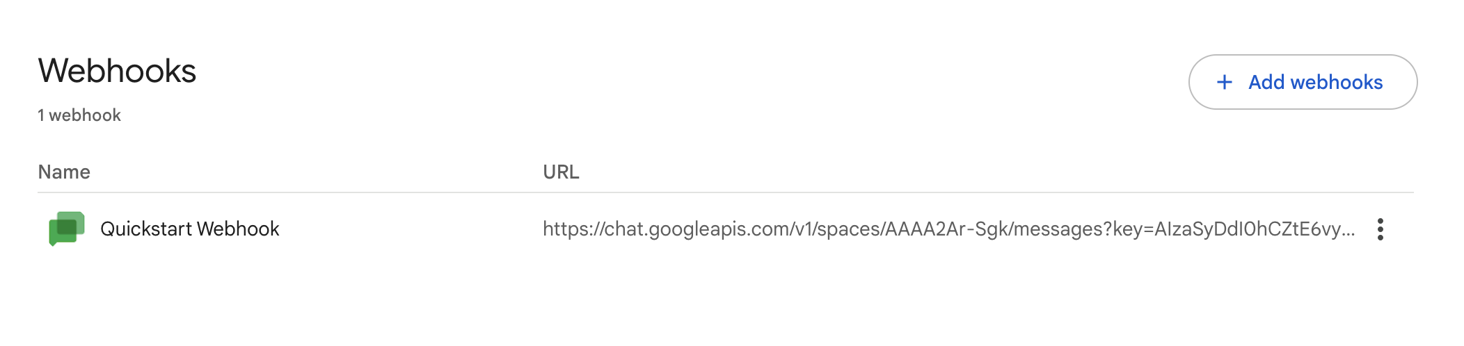 How to create Google Chat incoming webhook