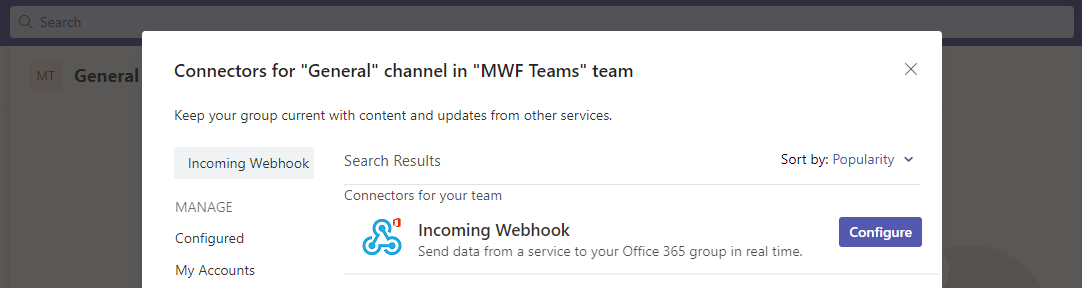 How to create a Microsoft Teams Incoming Webhook