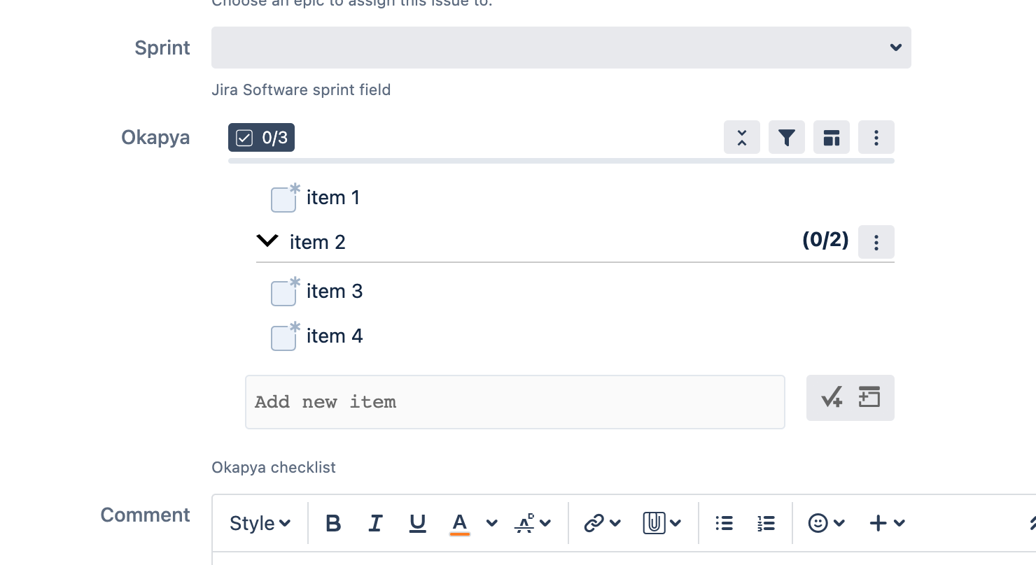 How to use a custom field filter for Jira checklist?
