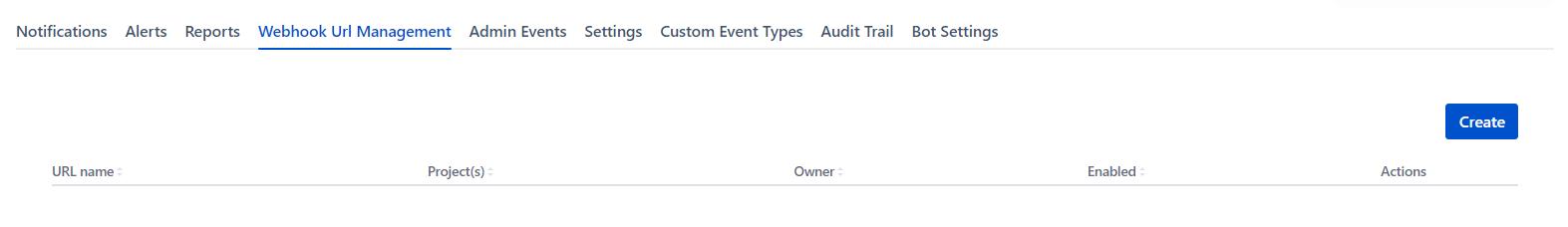 Webhook URLs Management