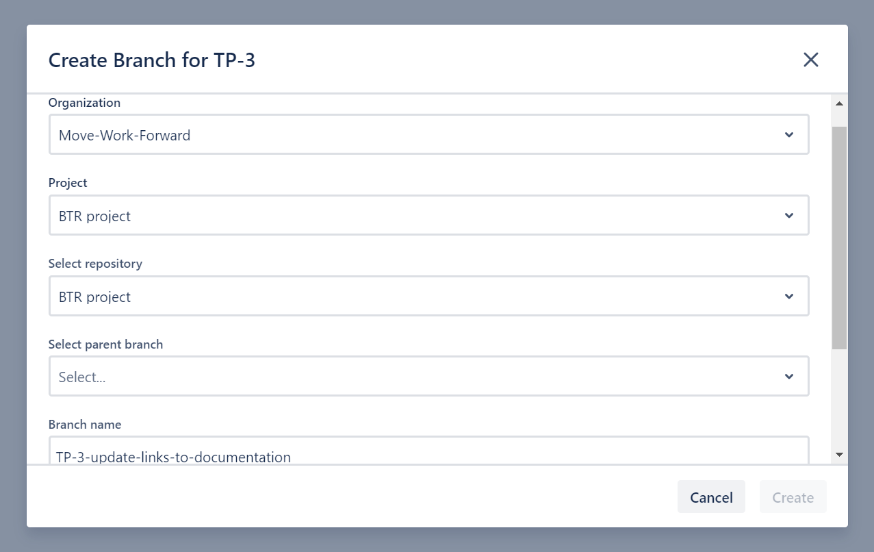How to create Azure DevOps branch from Jira?