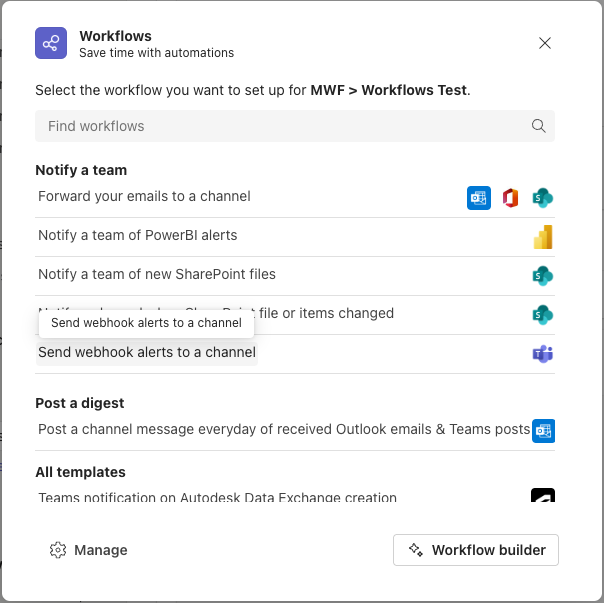 How to create webhook URL with Workflows app?