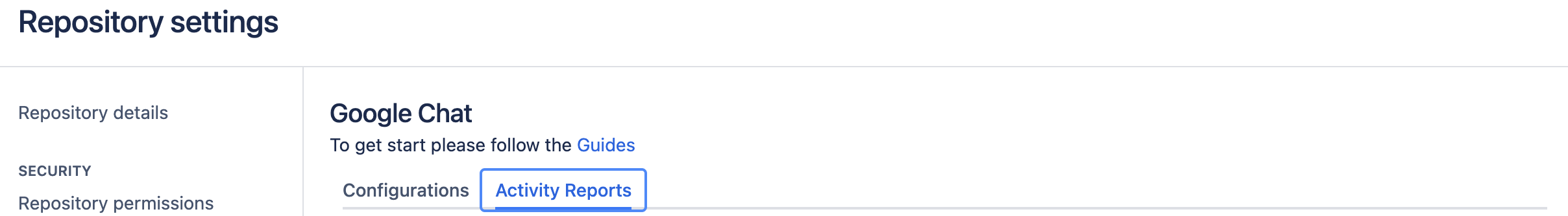 How to configure Bitbucket Activity Reports for Google Chat