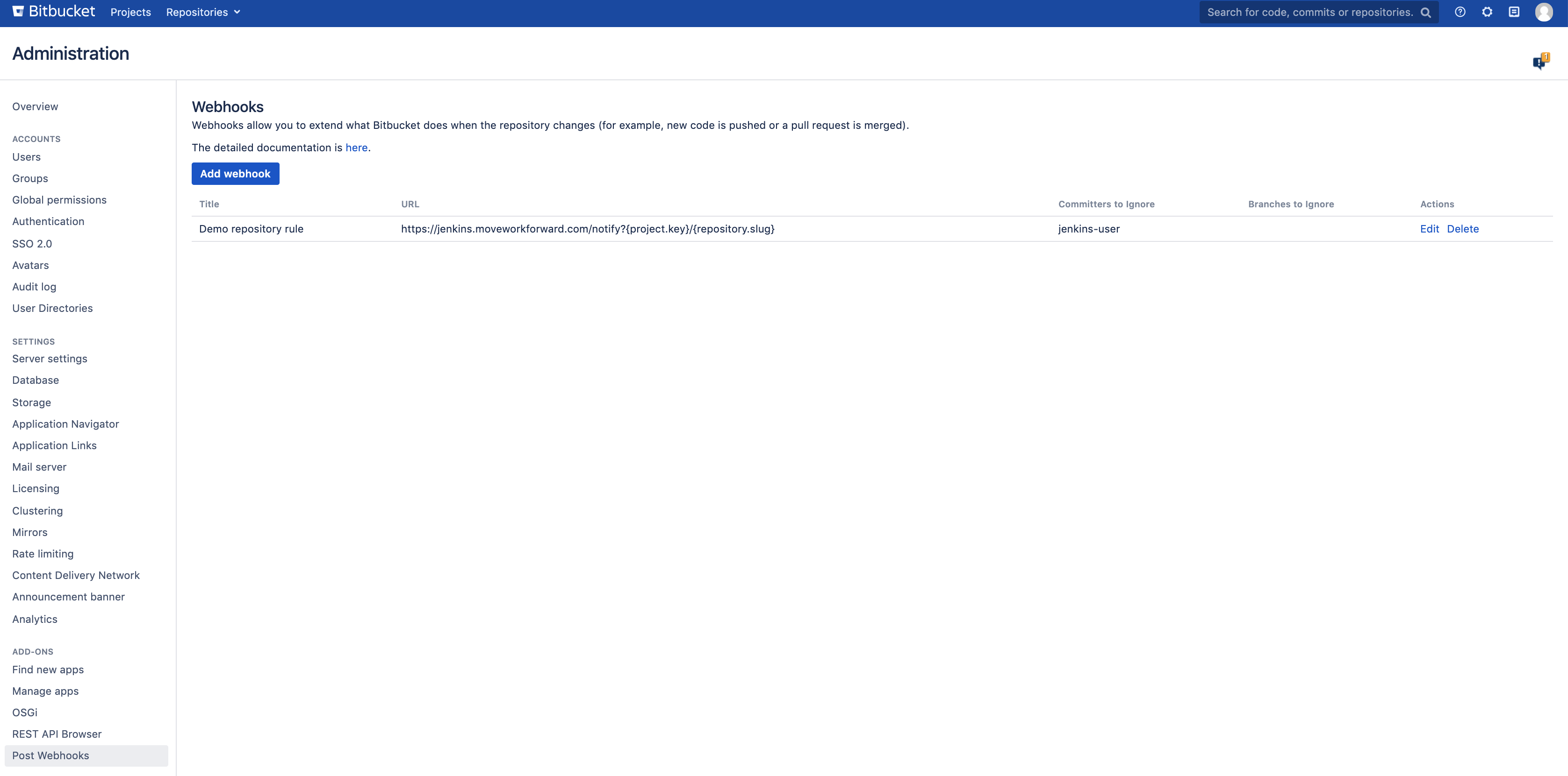 Bitbucket Post Webhook main guide